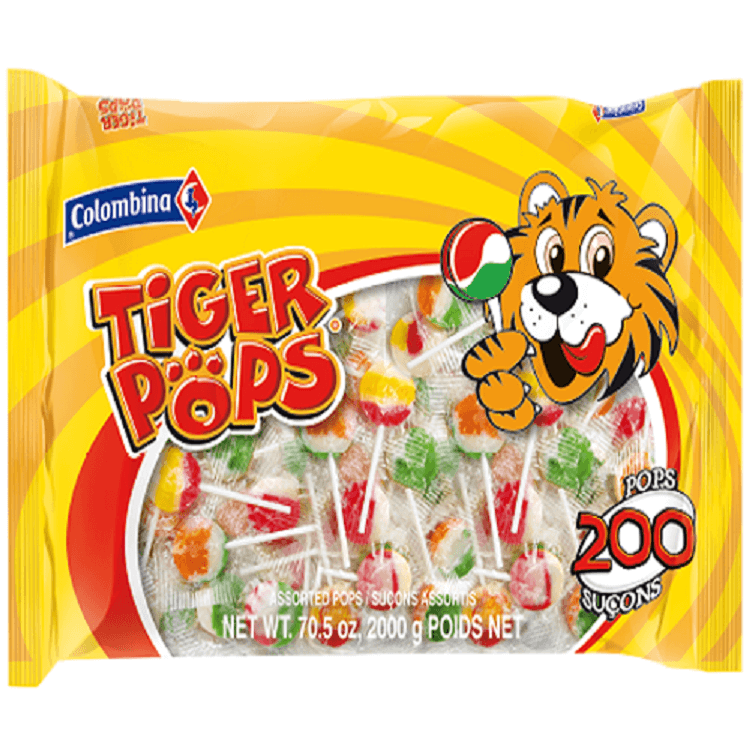 Columbina Tiger Pops 200 Count Bag | Bulk Lollipops | Sweetservices.com