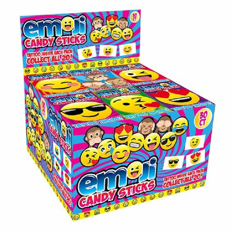 Emoji Candy Sticks 30 Count | Novelty Candy | SweetServices.com