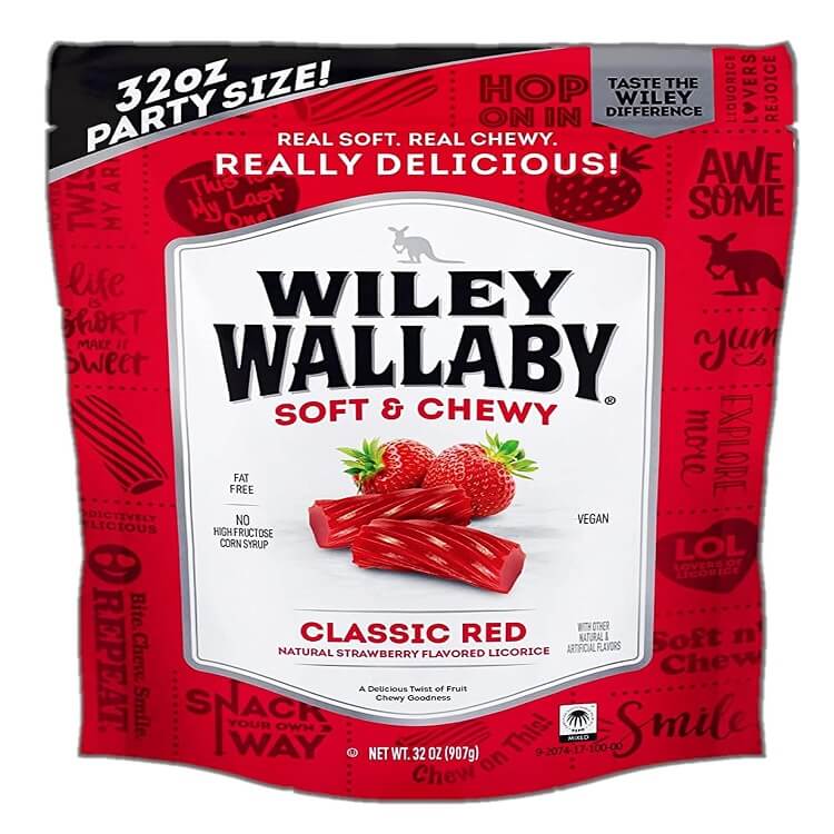 Wiley Wallaby Classic Red Licorice | Licorice Candy | Sweetservices.com ...