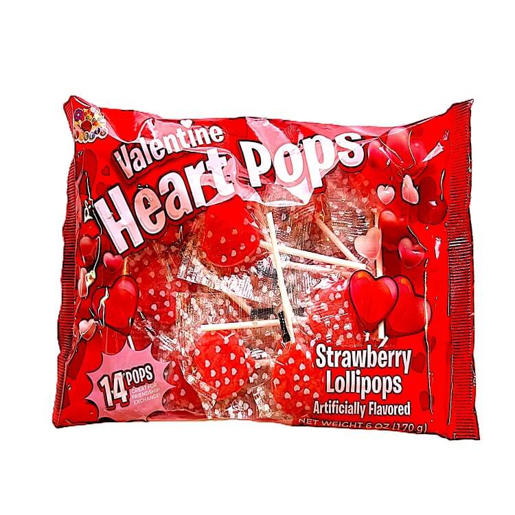Valentine Heart Pops | Individually Wrapped Strawberry Candy | Sweet ...