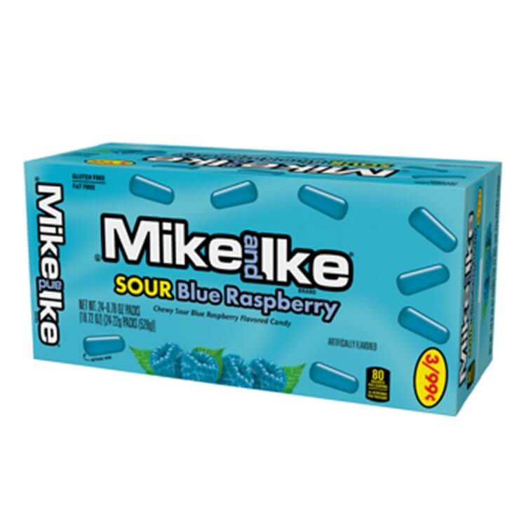 Mike and Ike Sour Blue Raspberry | Sweet & Sour Chewy Candy ...