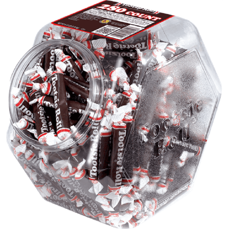 Tootsie Roll Long 280ct Jar | Classic Chewy Chocolate Candy ...