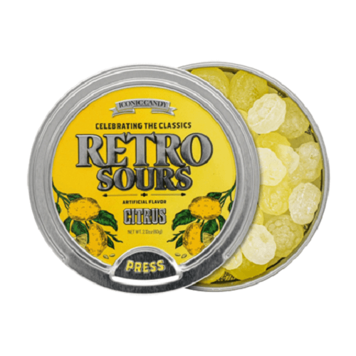 Iconic Candy Retro Sours Citrus Candy Tins | Sour Candy | Sweetservices.com